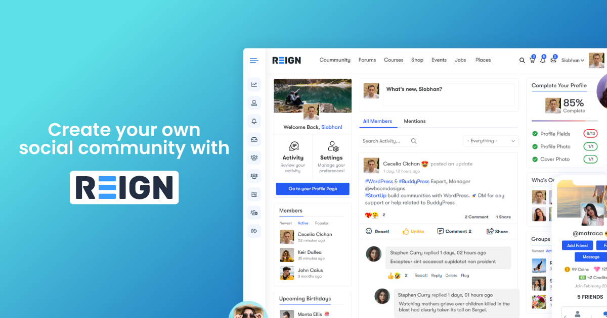 #1 Solution for Building Social Networks Platfrom 2024 - Reign Theme ...